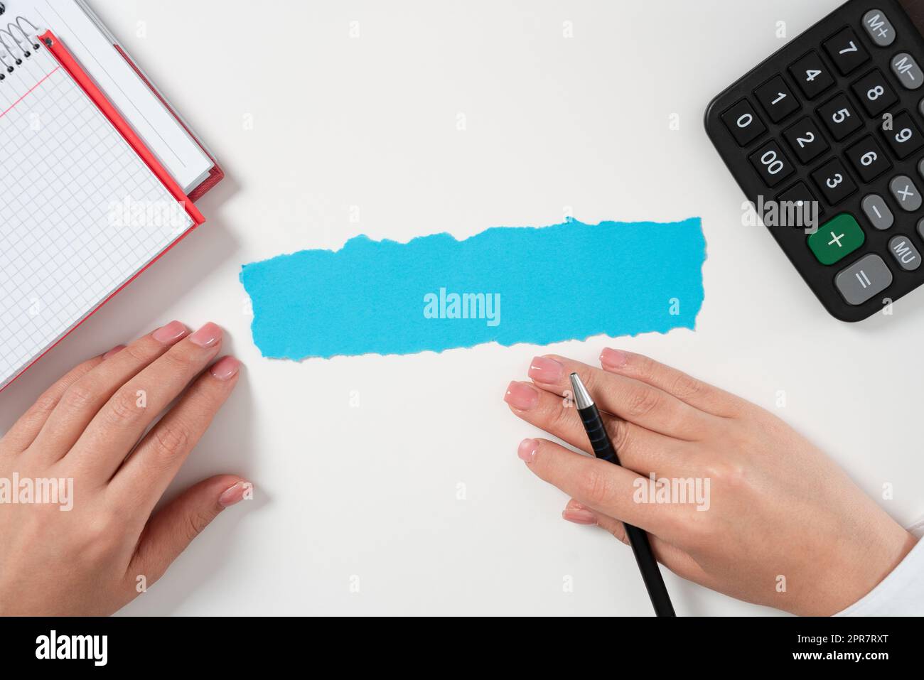 Businesswoman Holding Pen And Presenting Important Message On Paper ...