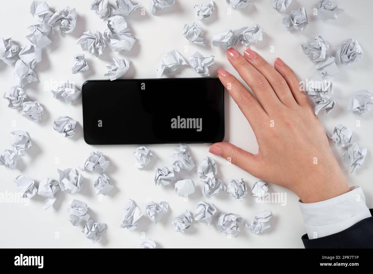 Phone With Important Message On Screen And Paper Wraps Around ...