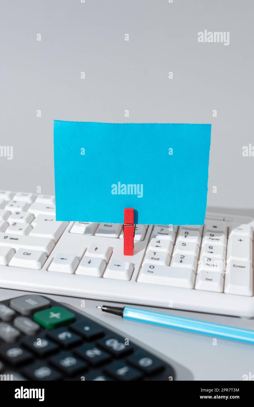 Important Message Presented On Piece Of Paper Clipped With Clip On Desk ...