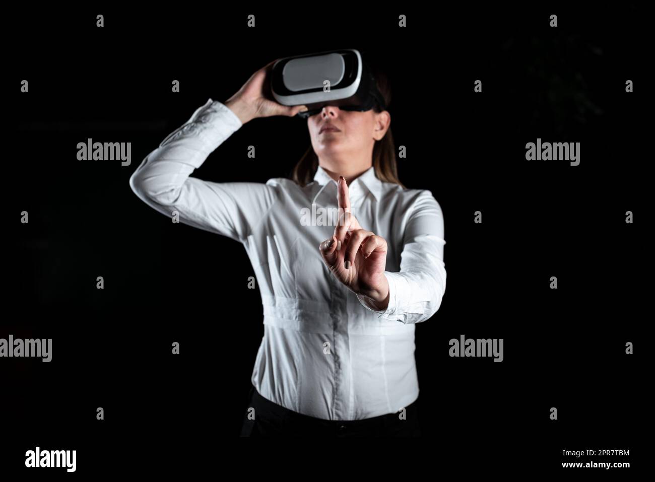 Businesswoman Standing And Gesturing While Learning Professional Skill ...