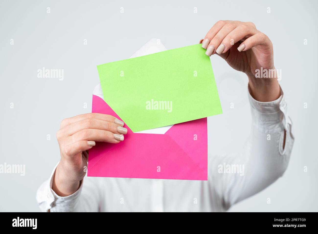 Hands Of Female Professional Putting Letter With Crucial Message In ...