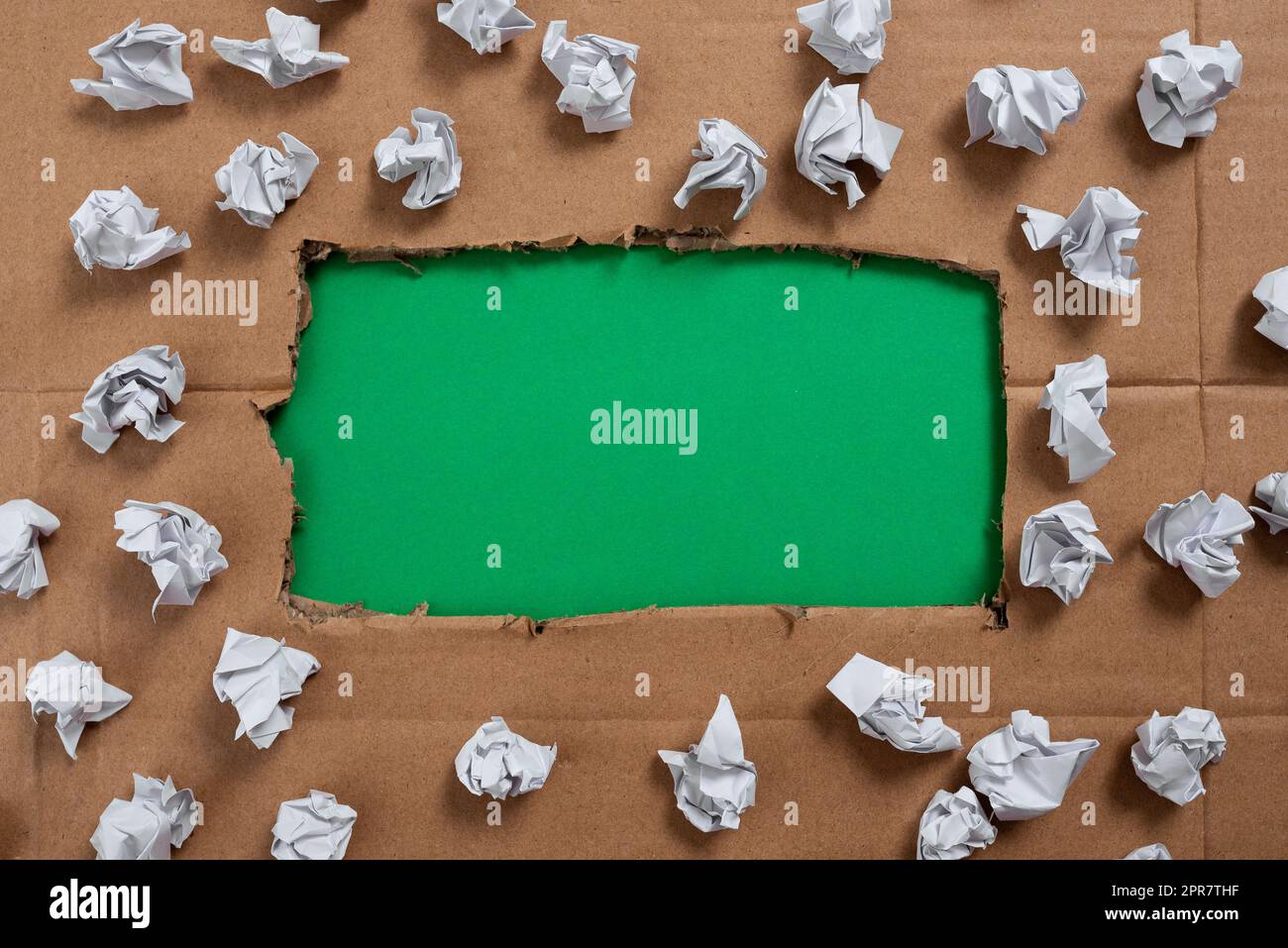 Important Informations Written Under Ripped Cardboard With Paper Wraps ...