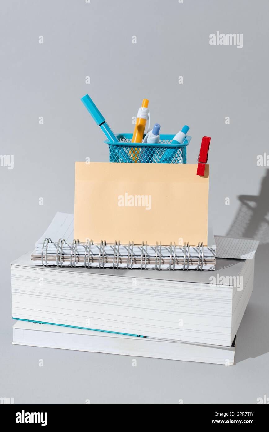 Important Messages Presented On Piece Of Paper On Desk With Books, Pen ...