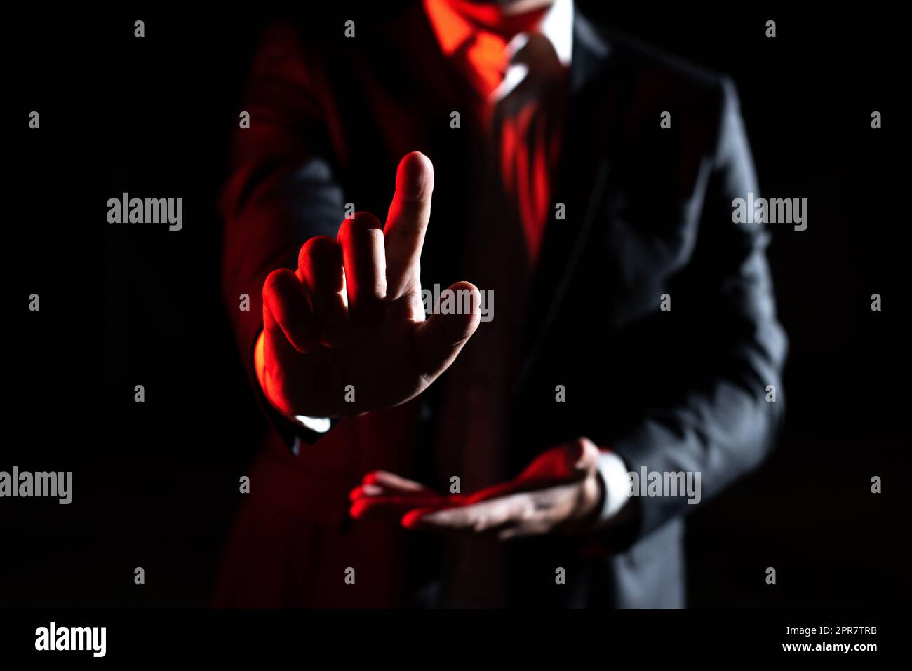 Businessman Pointing Important Infortmations With One Finger. Hand ...