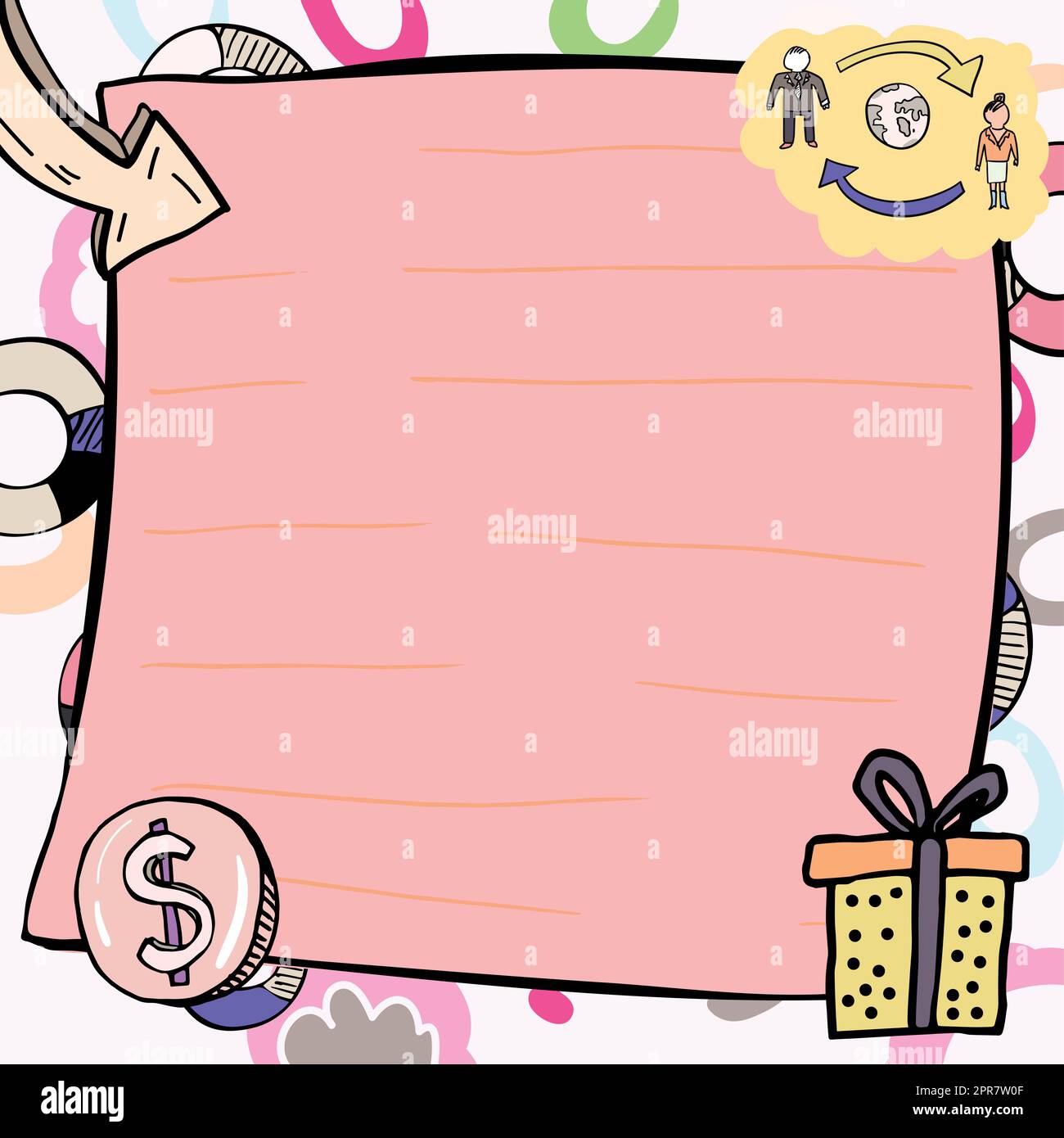 Important Messages Written On Note With Gift Drawing Stock Photo - Alamy