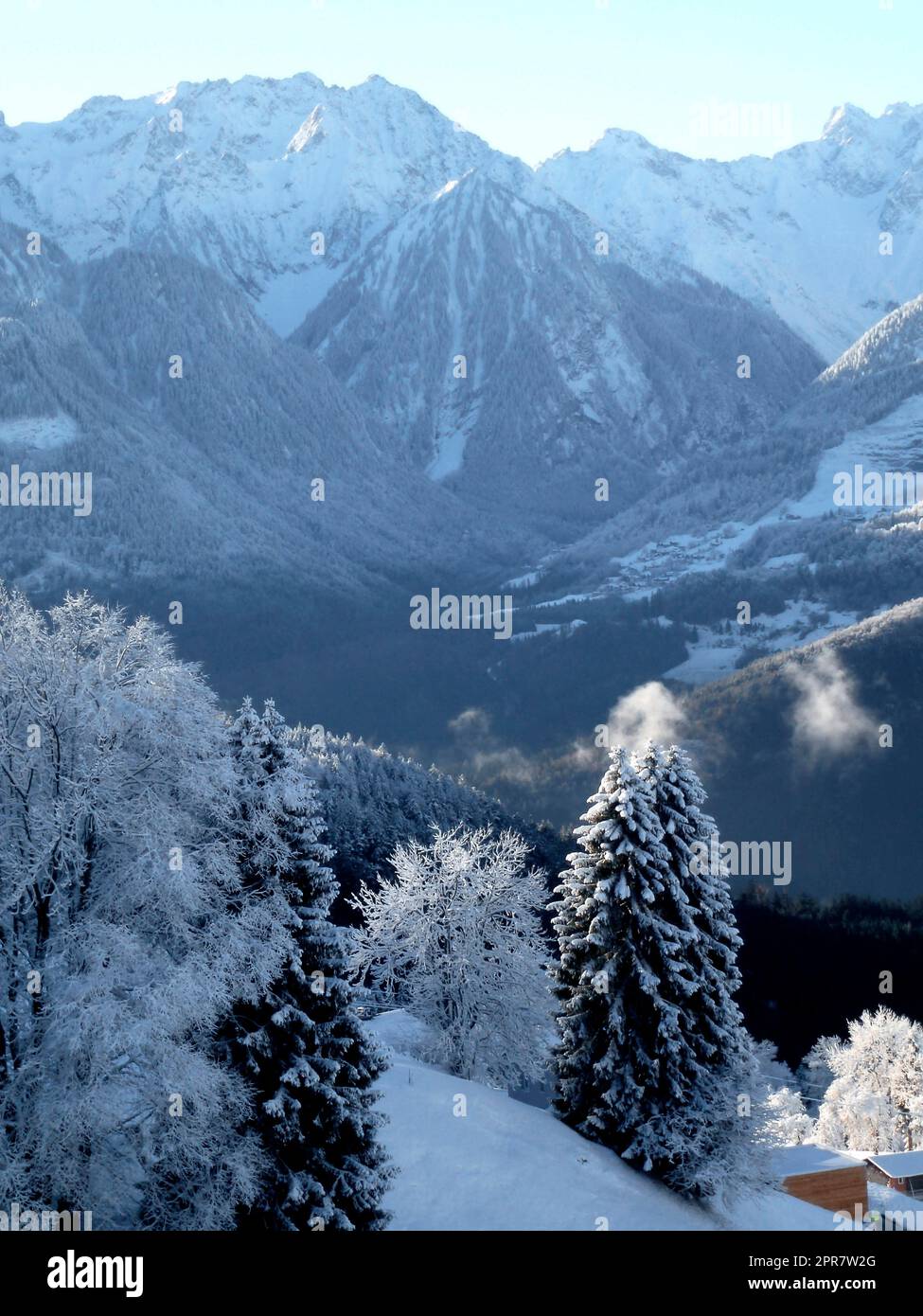 Winter hiking tour to Hoher Frassen mountain, Raggal, Austria Stock ...