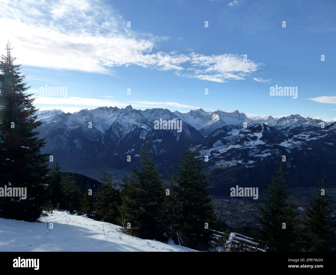 Winter hiking tour to Hoher Frassen mountain, Raggal, Austria Stock ...