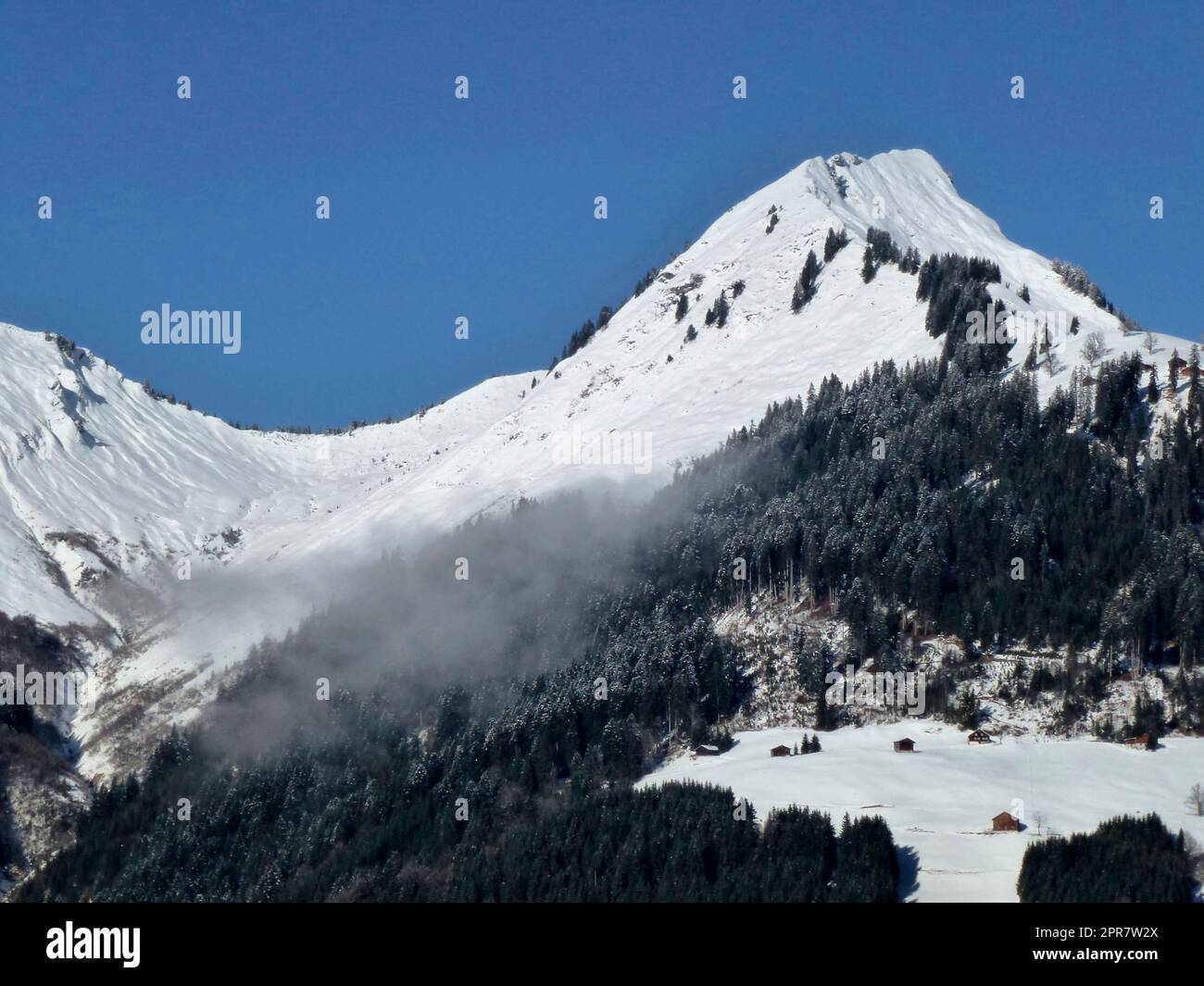 Winter hiking tour to Hoher Frassen mountain, Raggal, Austria Stock ...