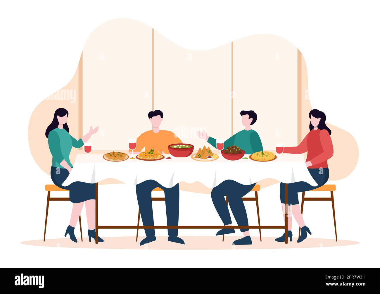 Indian Food Cartoon Illustration with Various Collections of Delicious ...