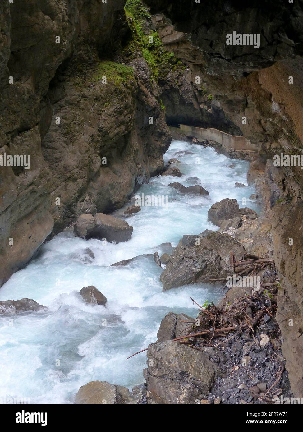 River Partnach at canyon Partnachklamm in Garmisch-Partenkirchen ...
