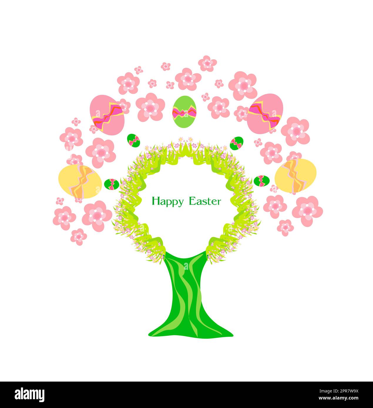Easter tree frame Stock Photo - Alamy