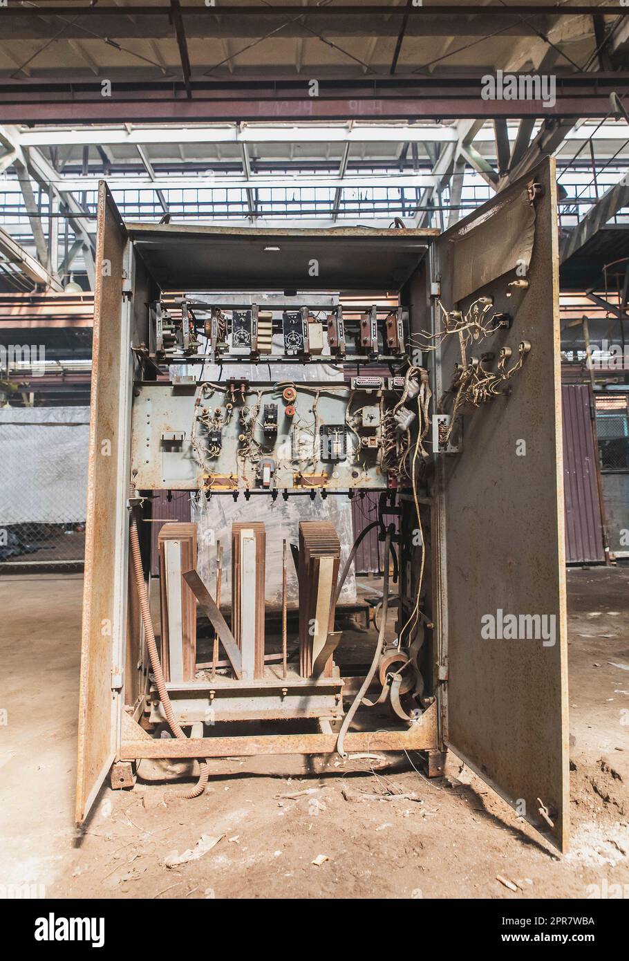 Broken electrical transformer in an abandoned factory Stock Photo - Alamy