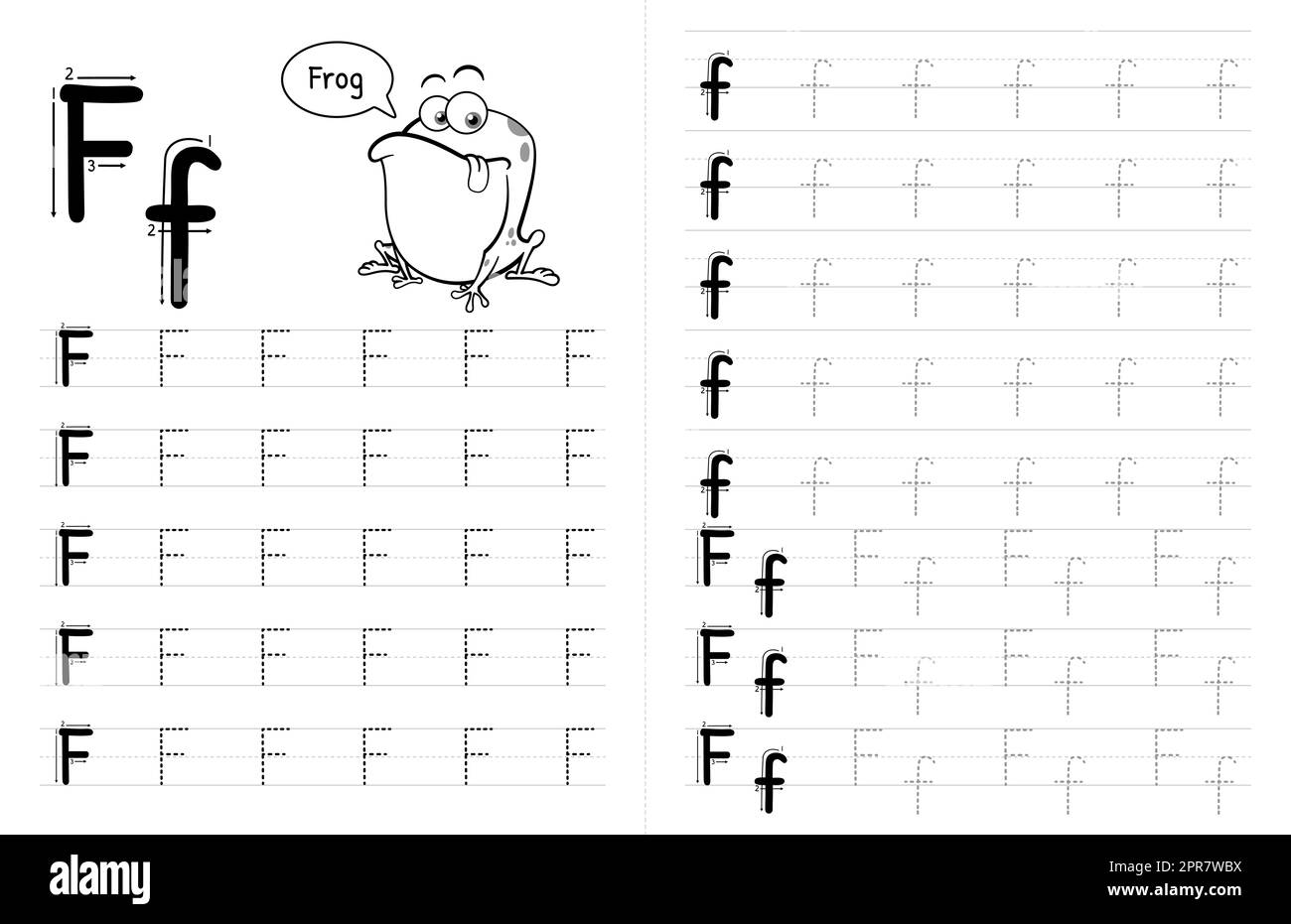 ABC Alphabets Tracing Book Interior For Kids. Children Writing ...