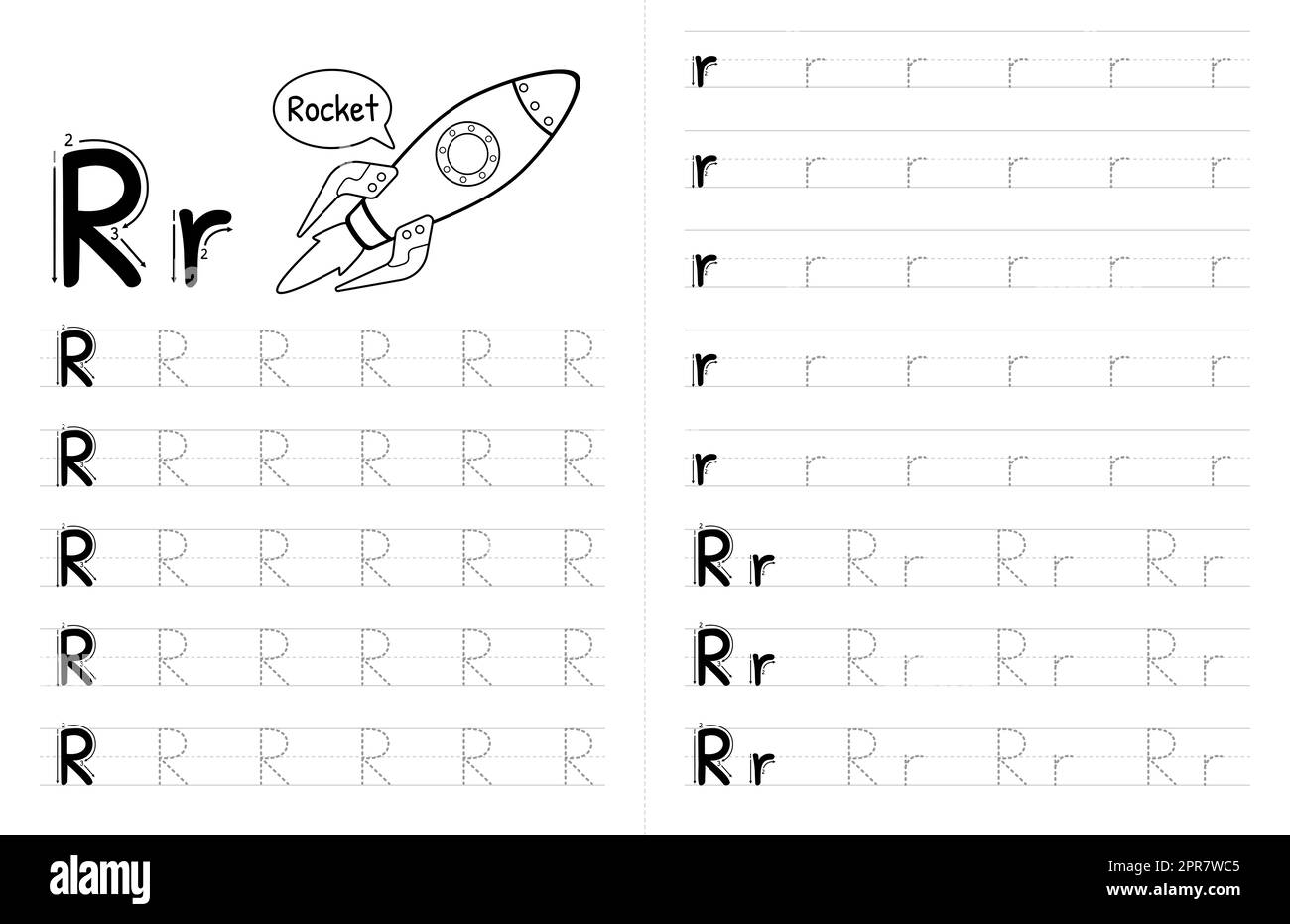 Letter R Tracing Page