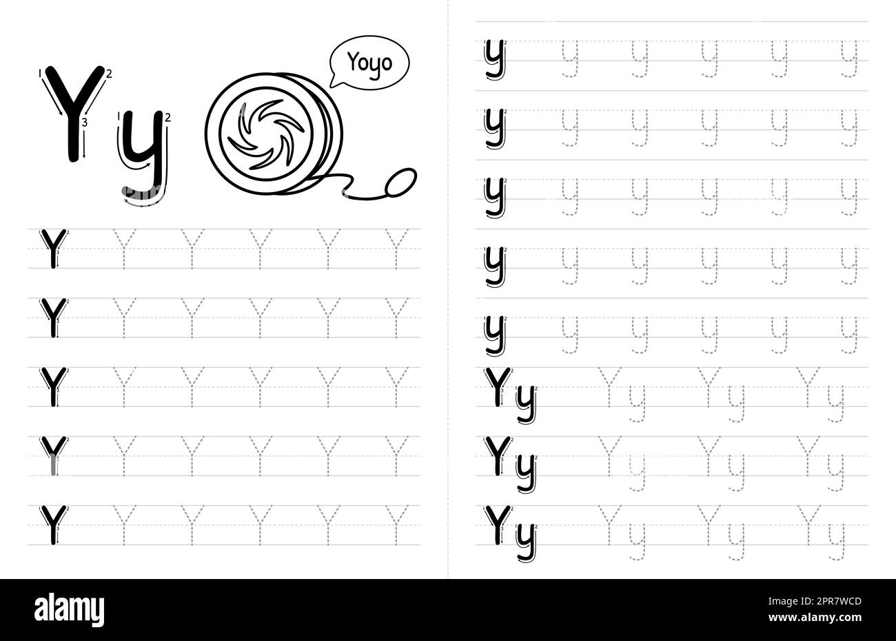 ABC Alphabets Tracing Book Interior For Kids. Children Writing ...