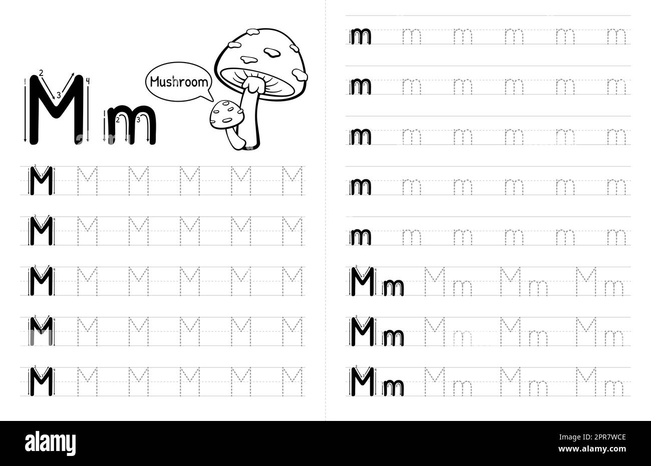 ABC Alphabets Tracing Book Interior For Kids. Children Writing ...