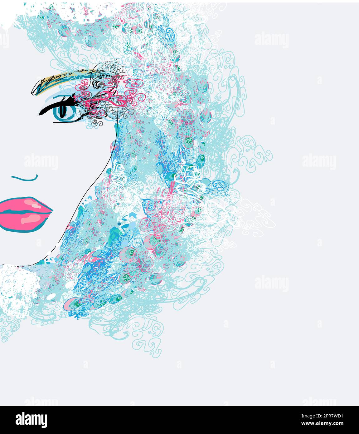 Creative fashion portrait, vector Stock Photo - Alamy