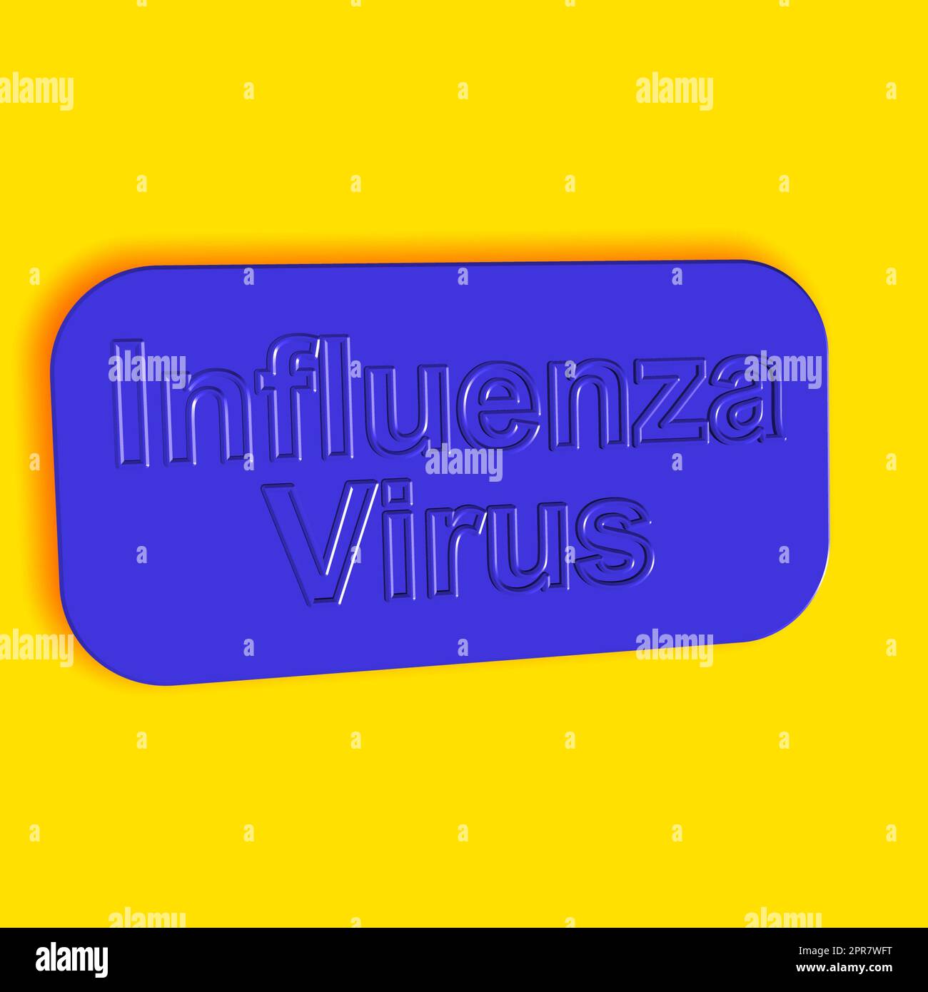 "Influenzavirus" = "Influenza virus" - word, lettering or text as a 3D ...