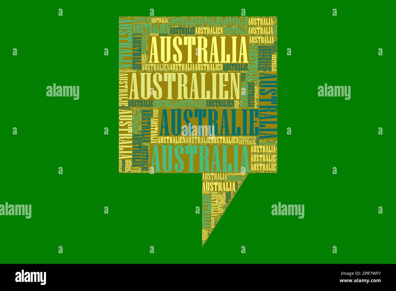 The Words 'Australien, Australia, Australie ' as Word Art, Word Cloud ...