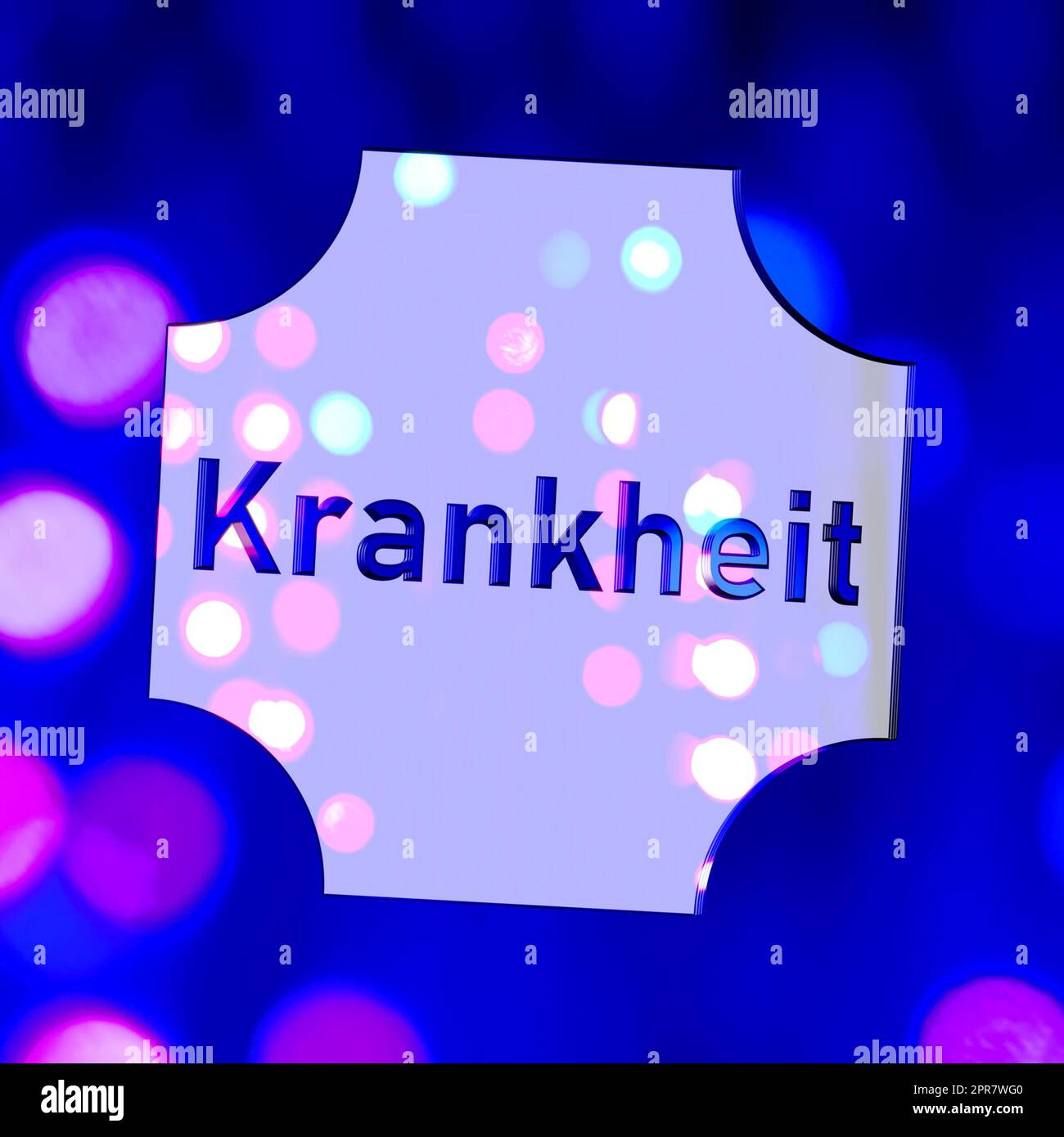 "Krankheit" = "Disease" - word, lettering or text as a 3D illustration ...