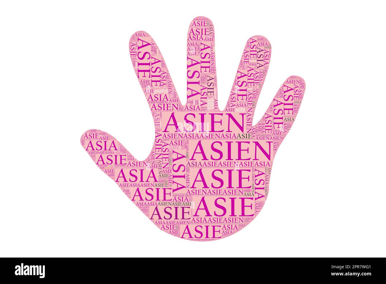 The Words 'Asien, Asia, Asie, ' as Word Art, Word Cloud, Tag Cloud in ...