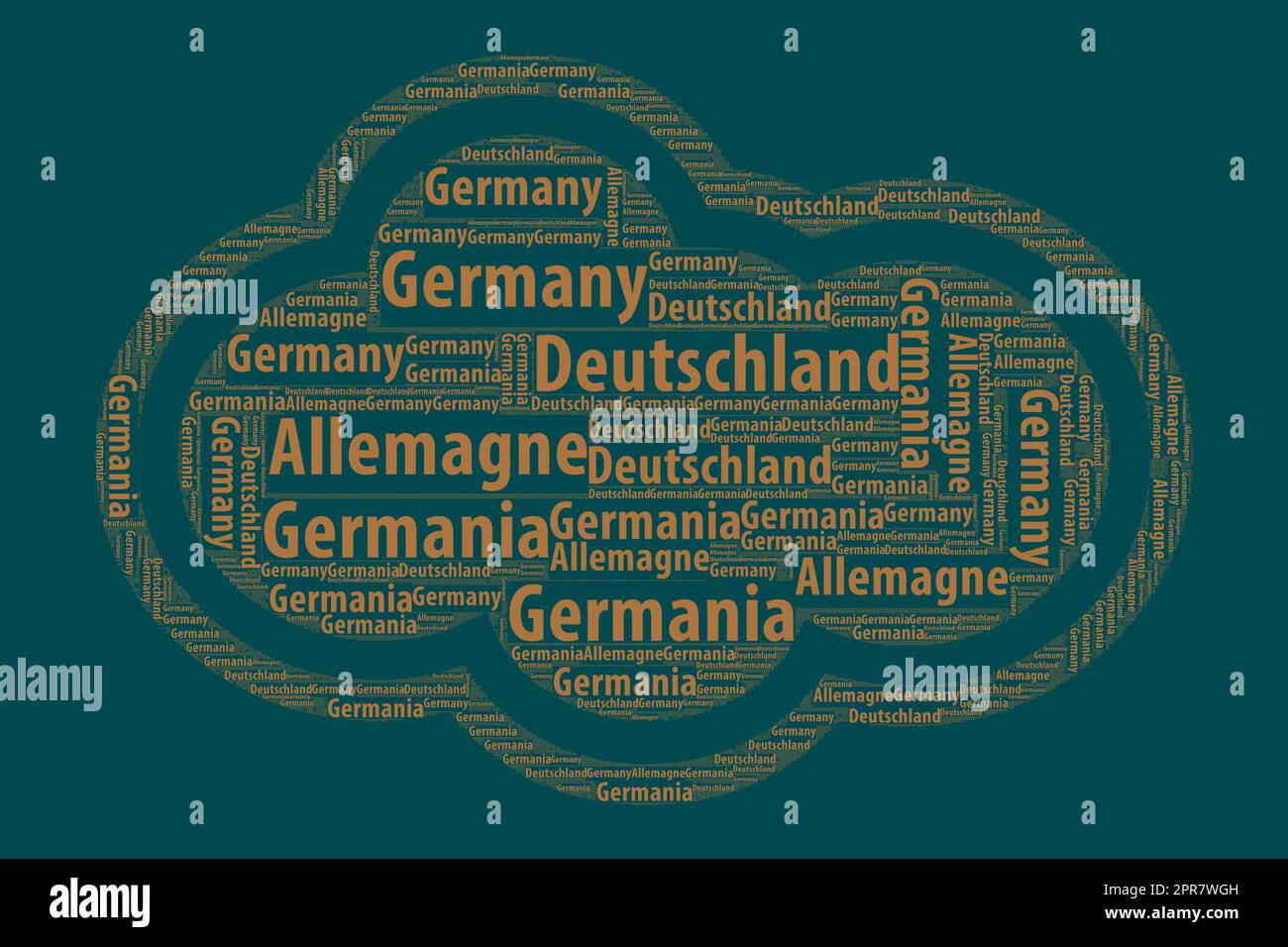 The Words 'Deutschland, Germany, Allemagne, Germania' as Word Art, Word ...