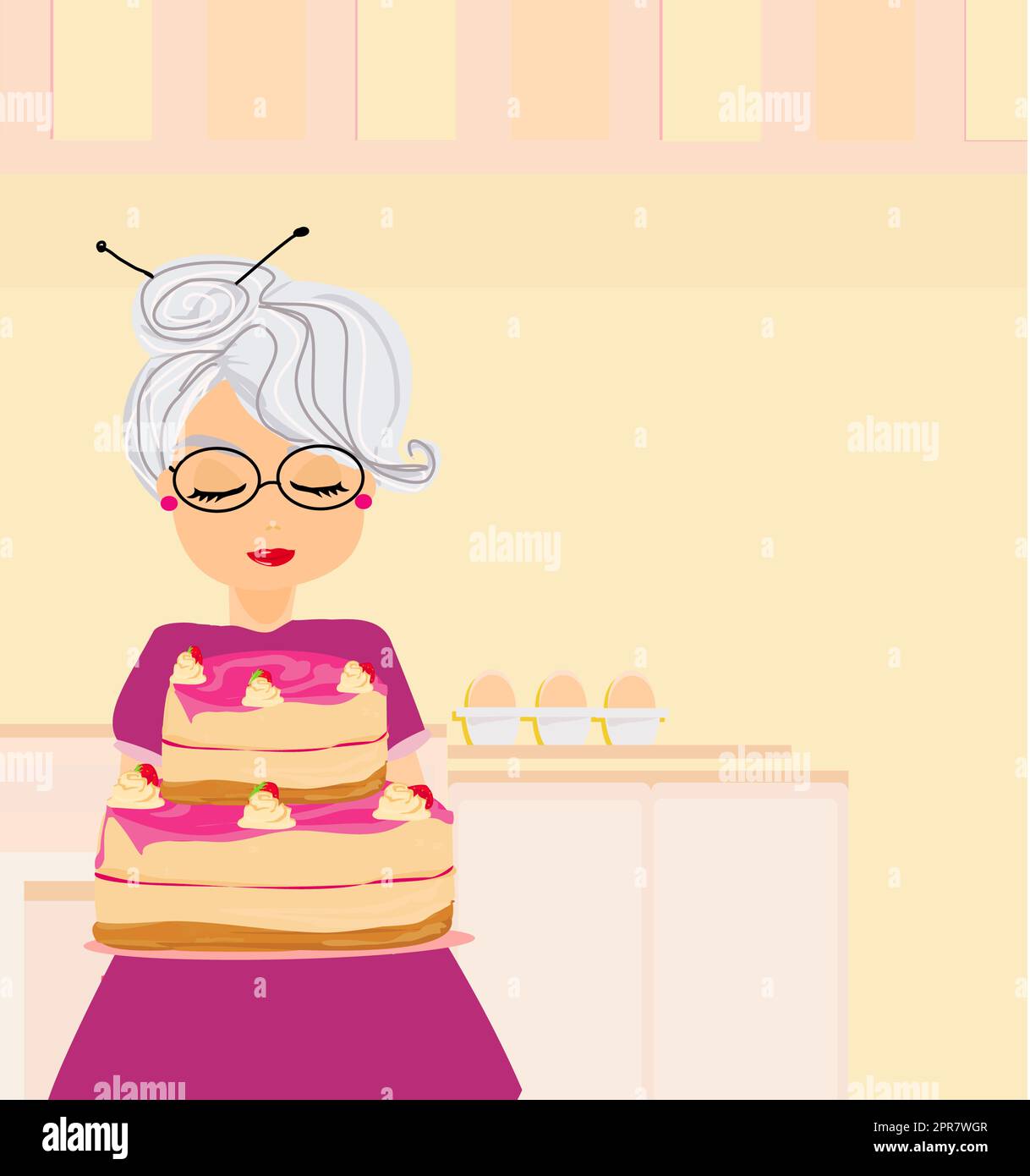 Old lady eating cake hi-res stock photography and images - Alamy