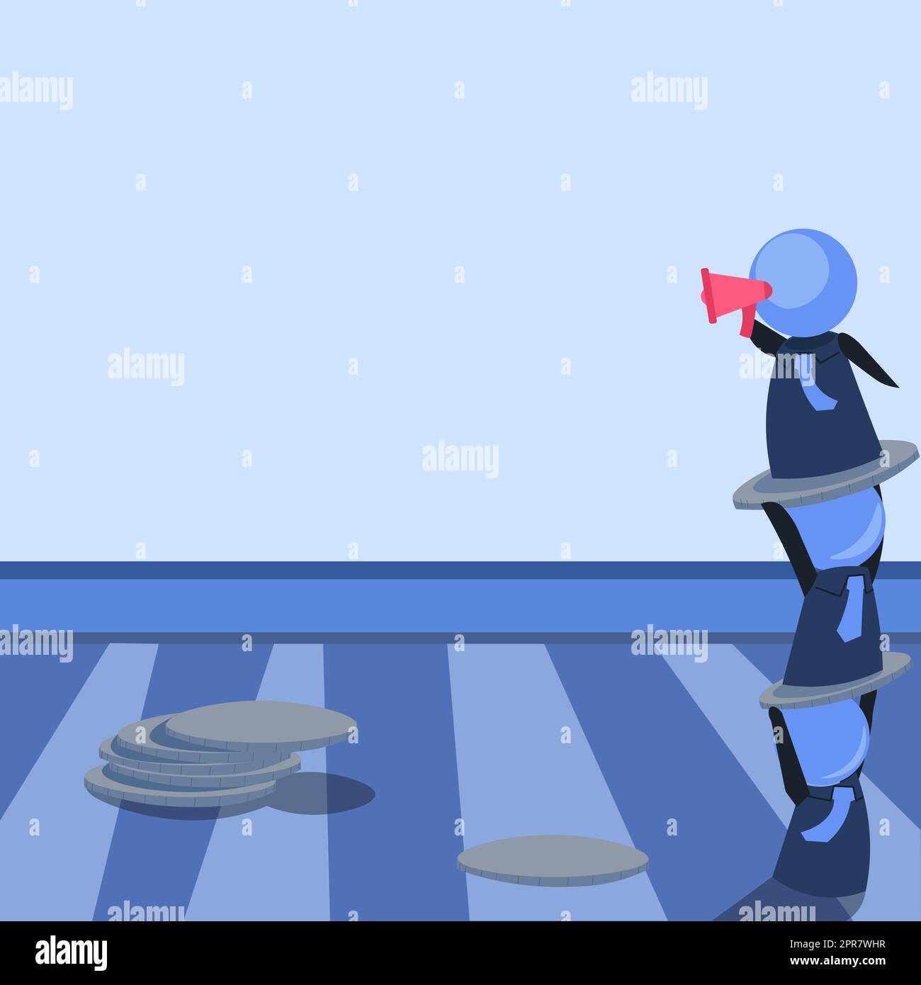 Robots Standing Over One Another And Presenting Important Messages With ...