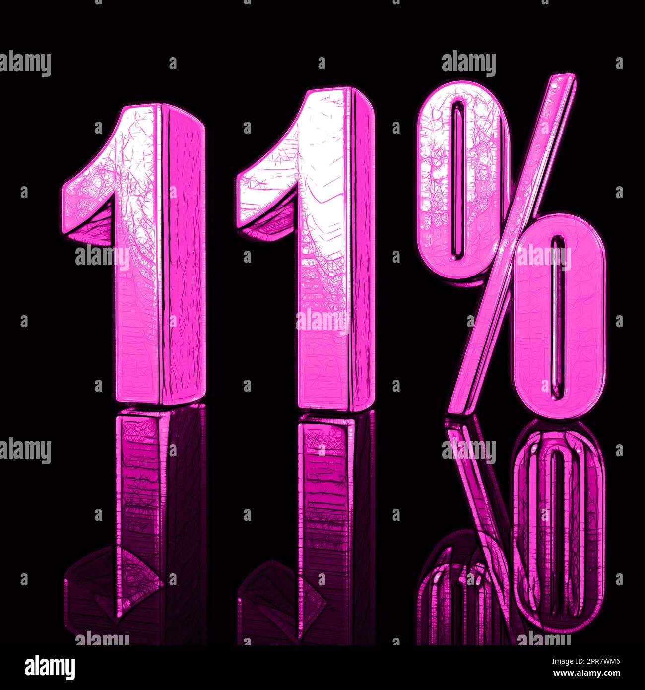 11%, 11 percent as a 3D illustration, 3D rendering Stock Photo - Alamy