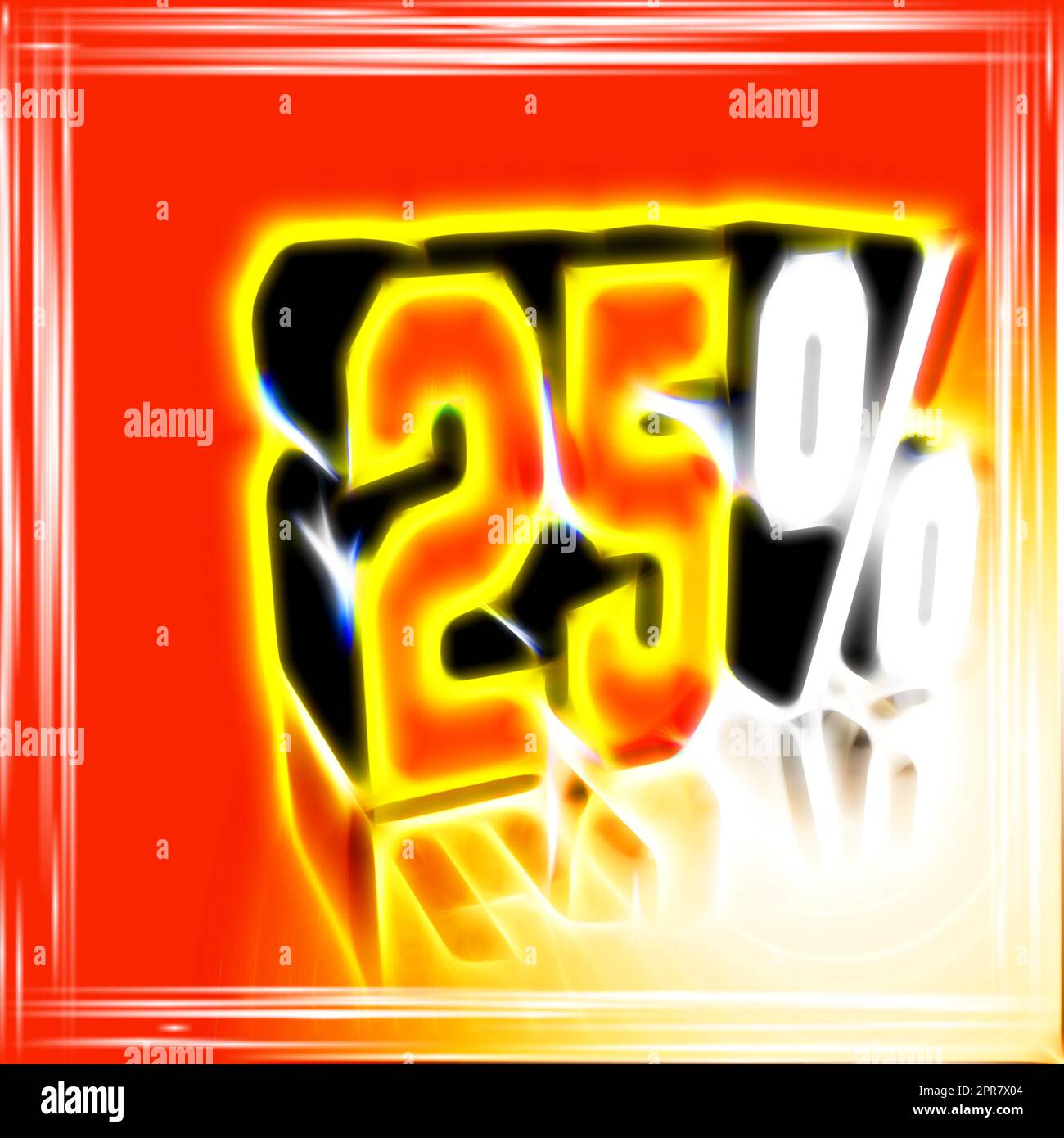 25%, 25 percent as a 3D illustration, 3D rendering Stock Photo - Alamy