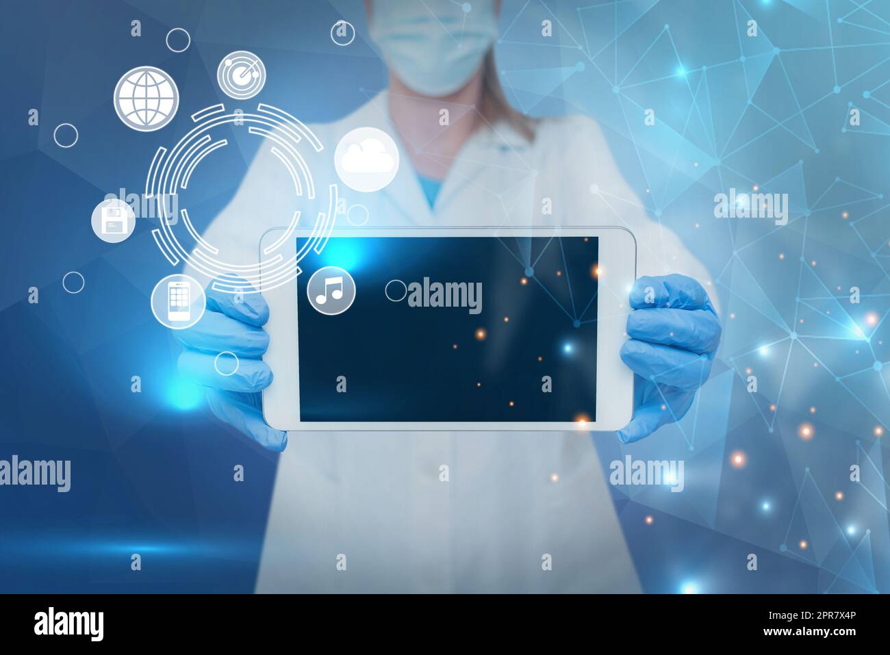 Nurse holding tablet symbolizing successful teamwork accomplishing ...
