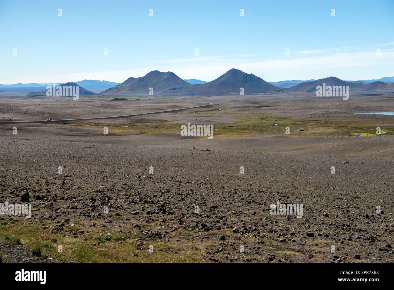 dark lava desert - great vastness in Iceland highlands Stock Photo - Alamy