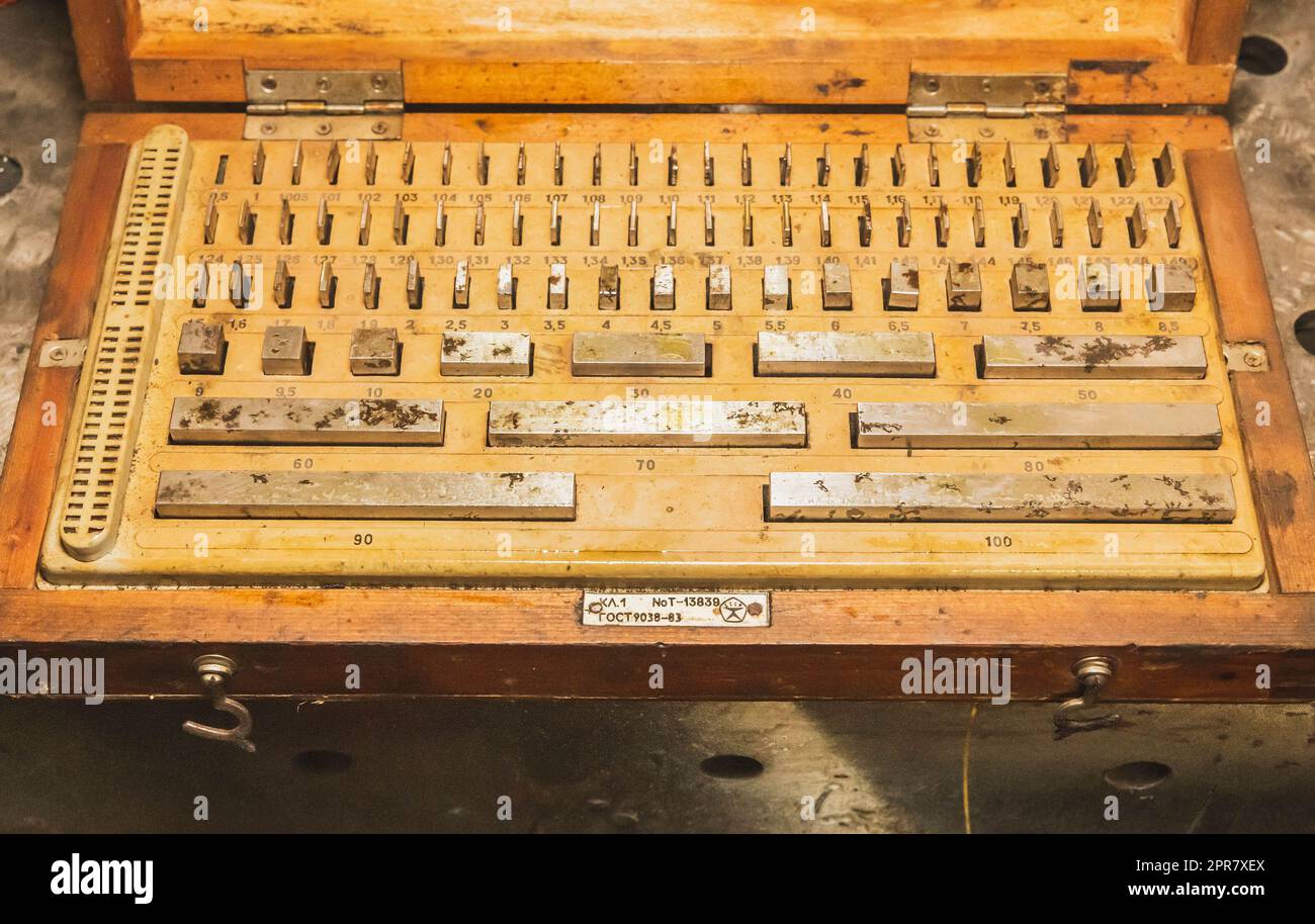 set of end measures used to checking the accuracy of machine setting ...