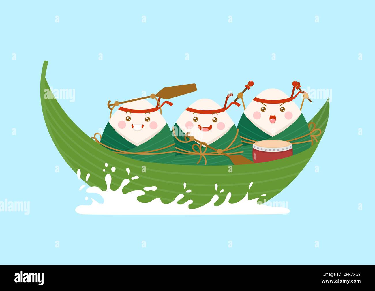 cute and kawaii chinese sticky rice dumplings zongzi cartoon characters ...