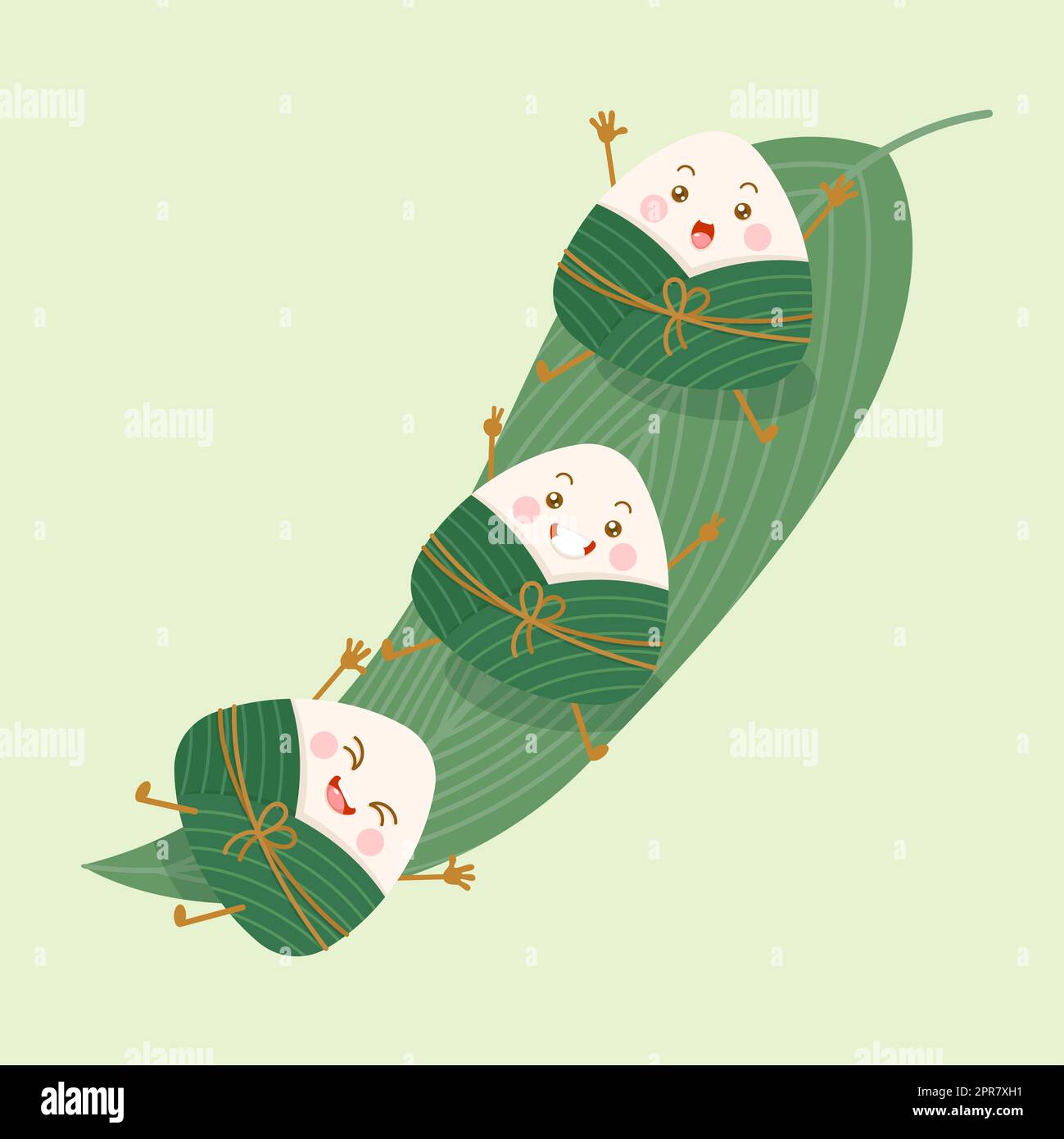 Cute And Kawaii Chinese Sticky Rice Dumplings Zongzi Cartoon Characters