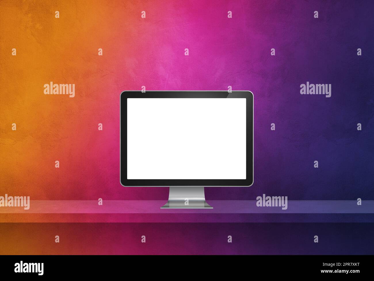 Computer pc on rainbow shelf banner Stock Photo - Alamy