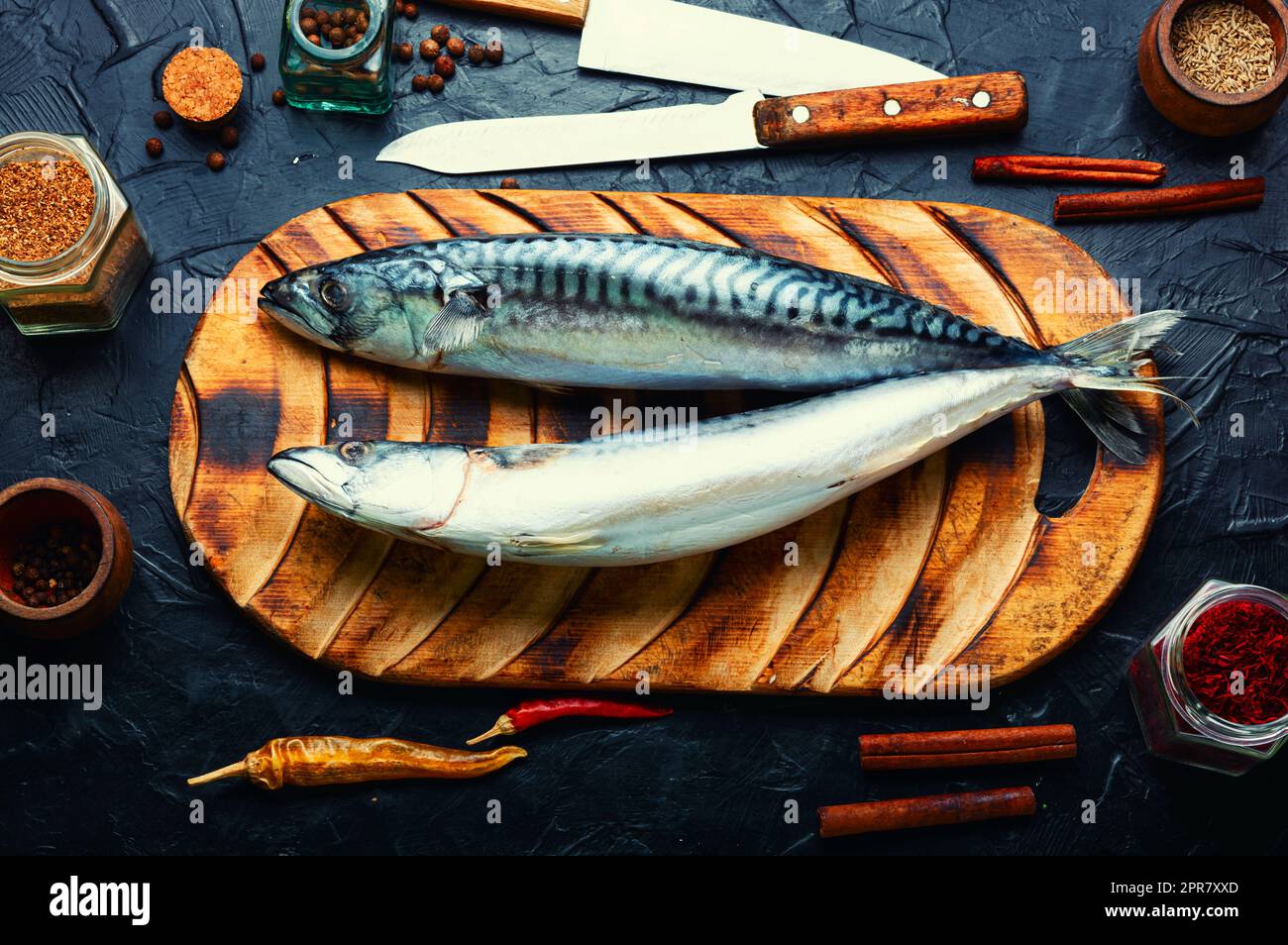 Fresh, raw scomber fish Stock Photo - Alamy