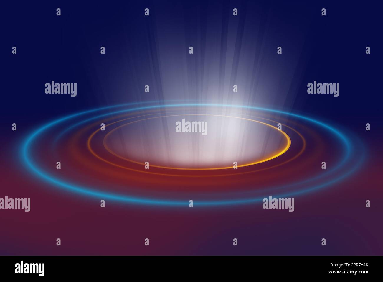 Colorful growing light wave effect in depth, abstract technology ...