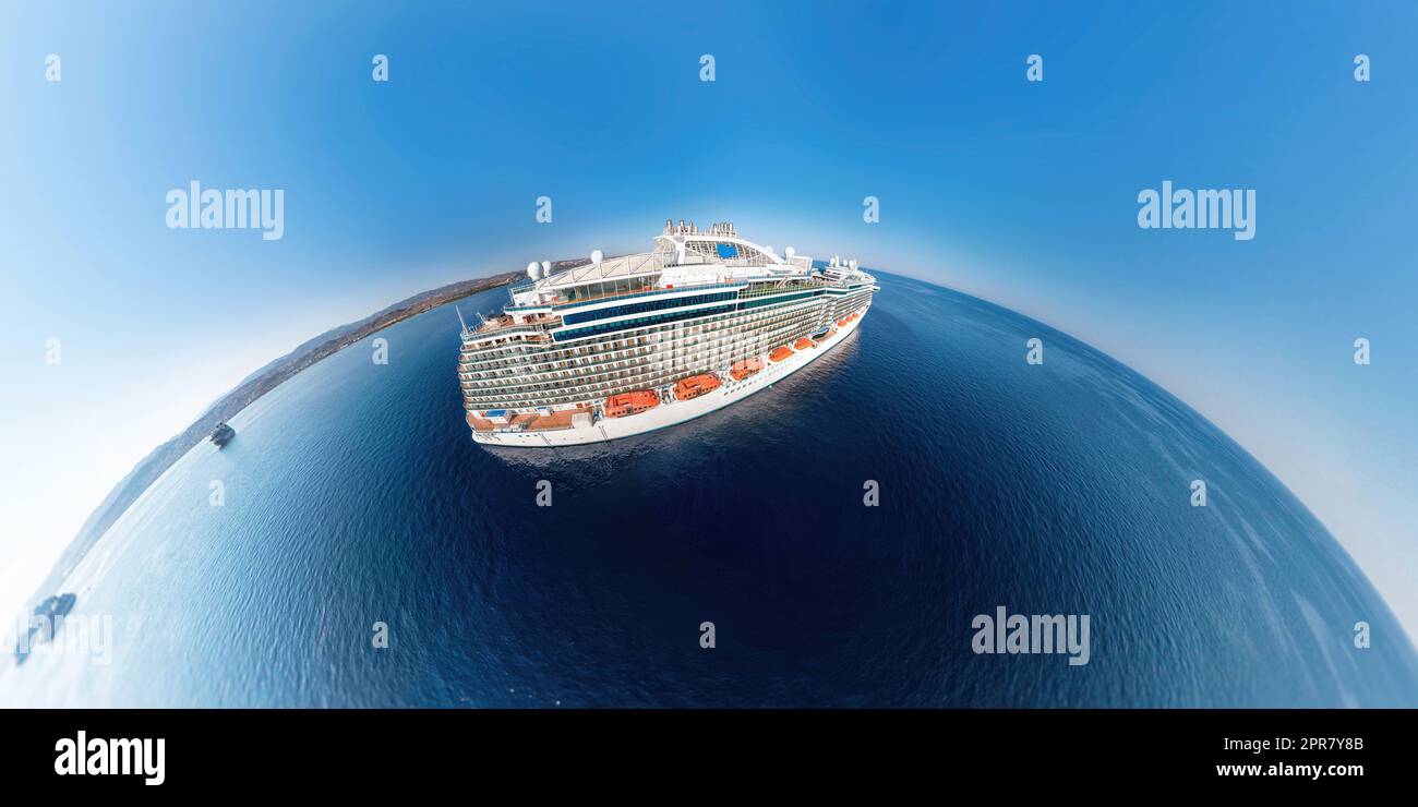 Cruise ship on top of the sea globe Stock Photo - Alamy