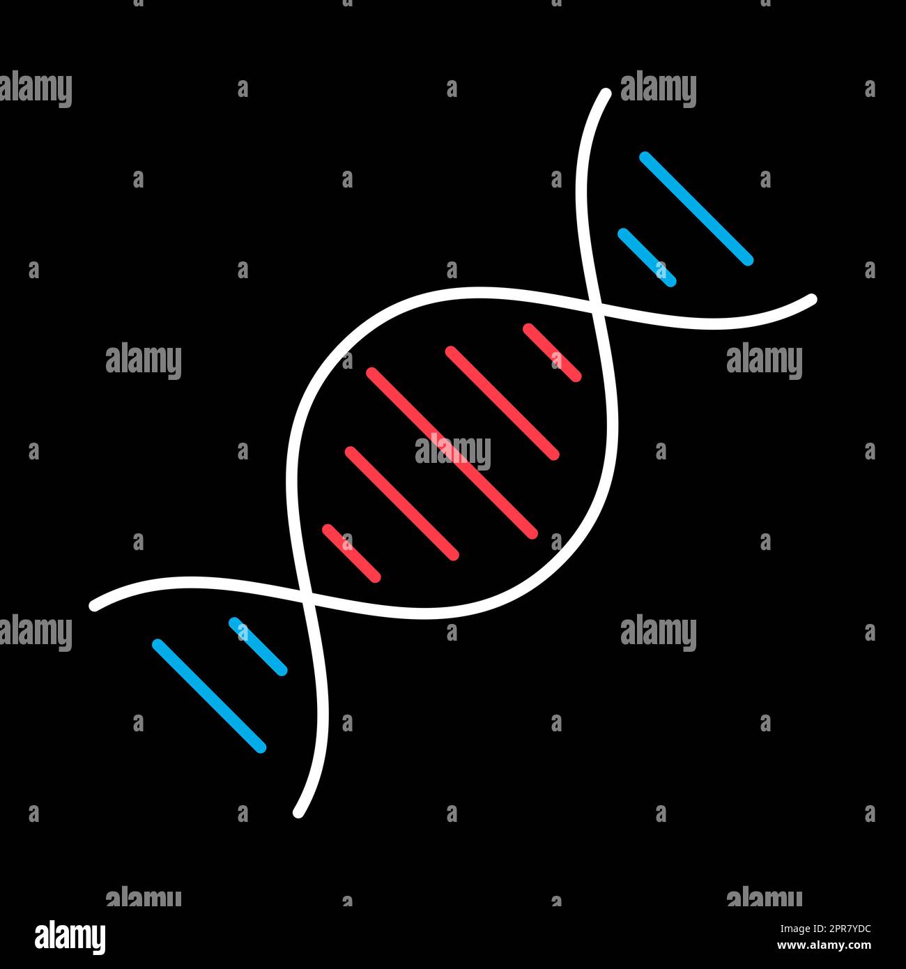 DNA vector icon on black background. Medicine and healthcare, medical ...