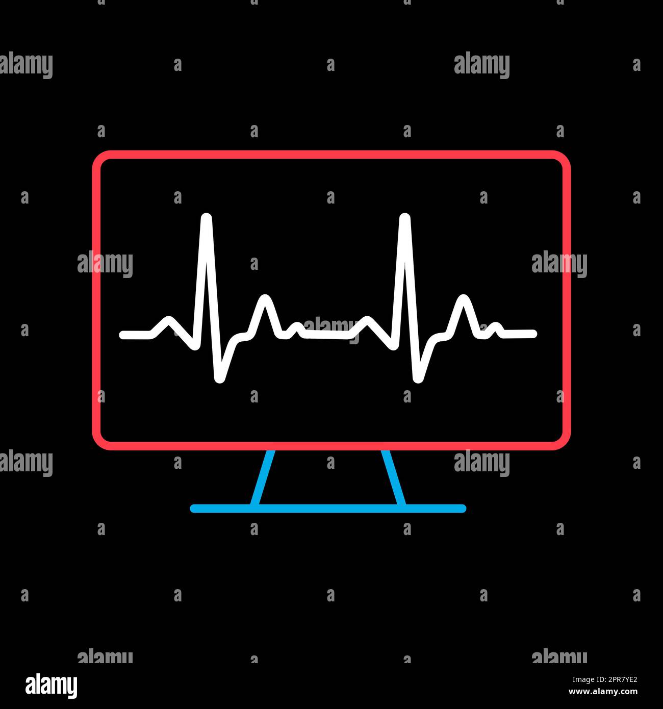 Computer diagnostics vector icon on black background. Medicine and ...