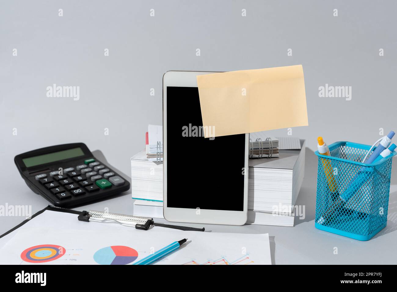 Mobile Phone Screen With Important Ideas On It And Note Sticked On It ...