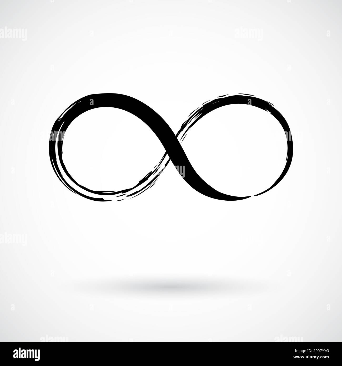 Infinity symbol. Hand painted with ink. Ornamental rounded stamp ...