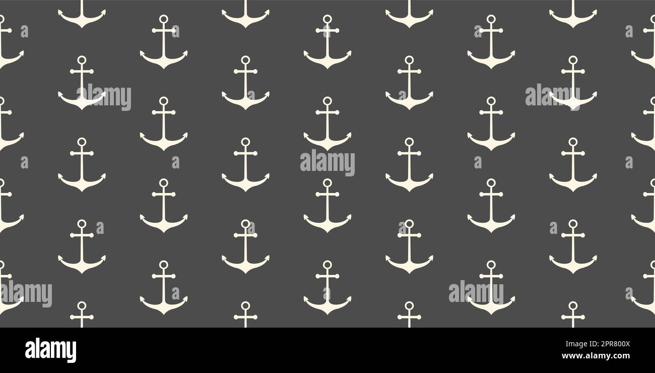 Nautical seamless pattern with ship anchors. Vector illustration Stock ...