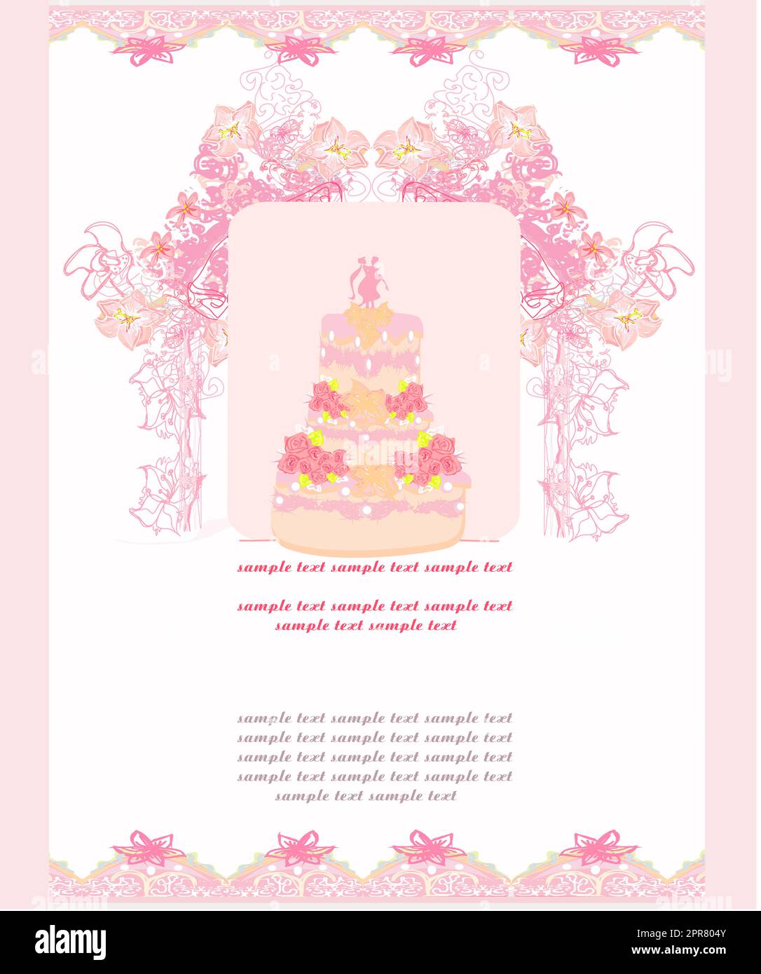 wedding cake card design Stock Photo - Alamy