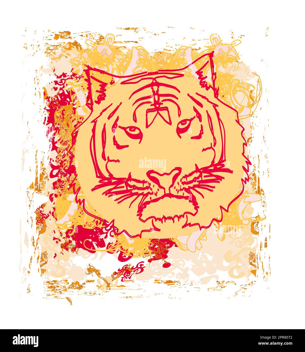 Abstracted grunge Tiger illustration Stock Photo - Alamy