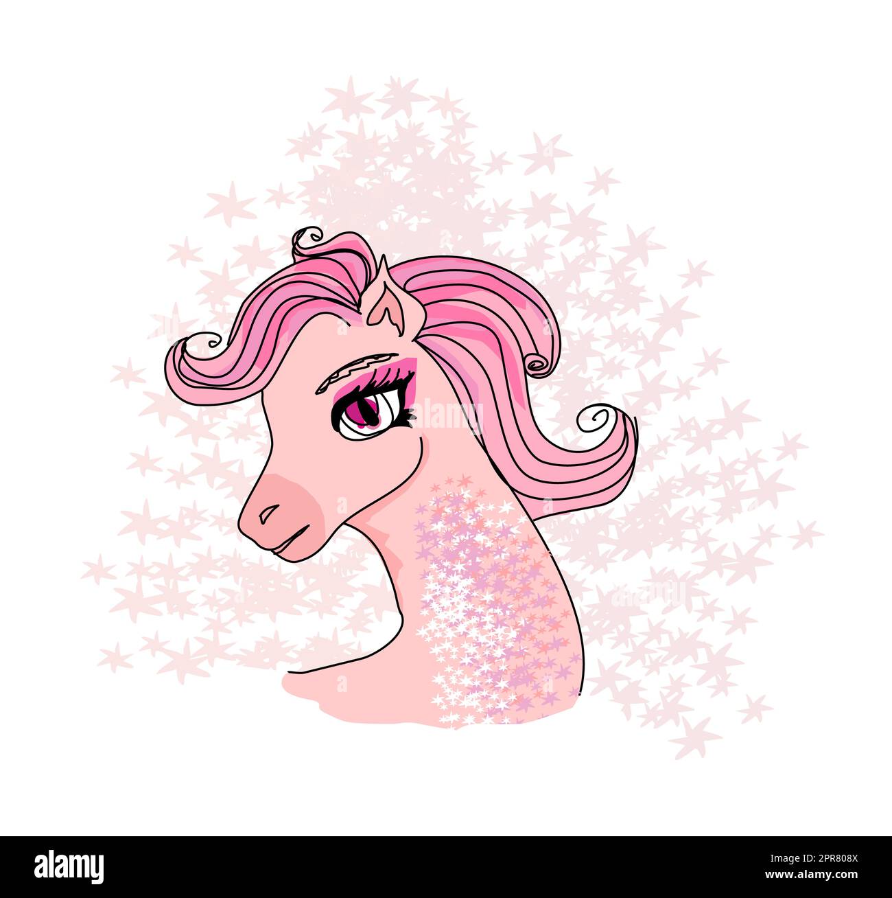 Vector Illustration of beautiful pony Stock Photo - Alamy