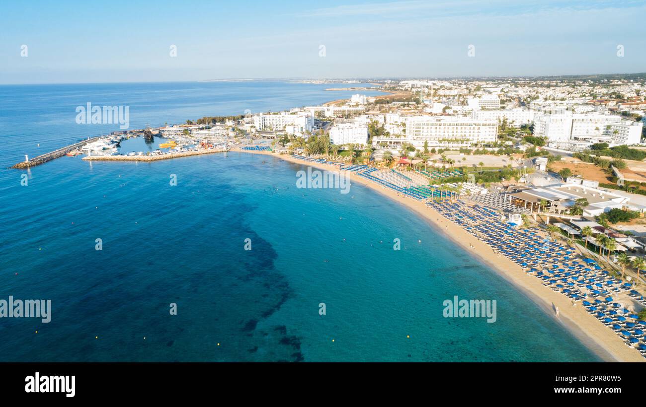 Aerial Pantachou - Limanaki beach, Ayia Napa, Cyprus Stock Photo - Alamy