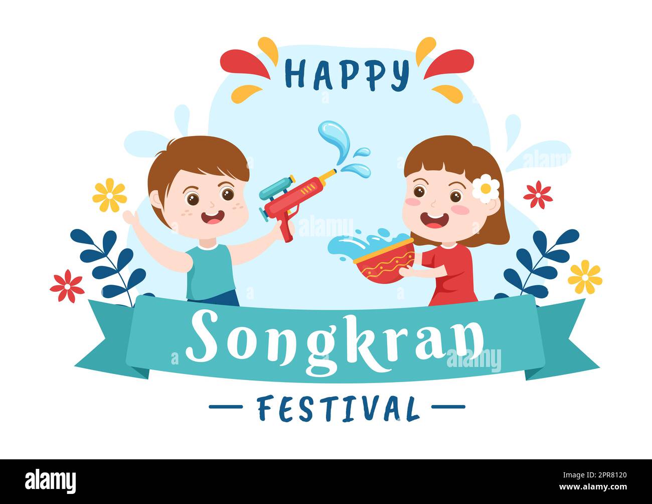 Asian kids playing water Cut Out Stock Images & Pictures - Alamy