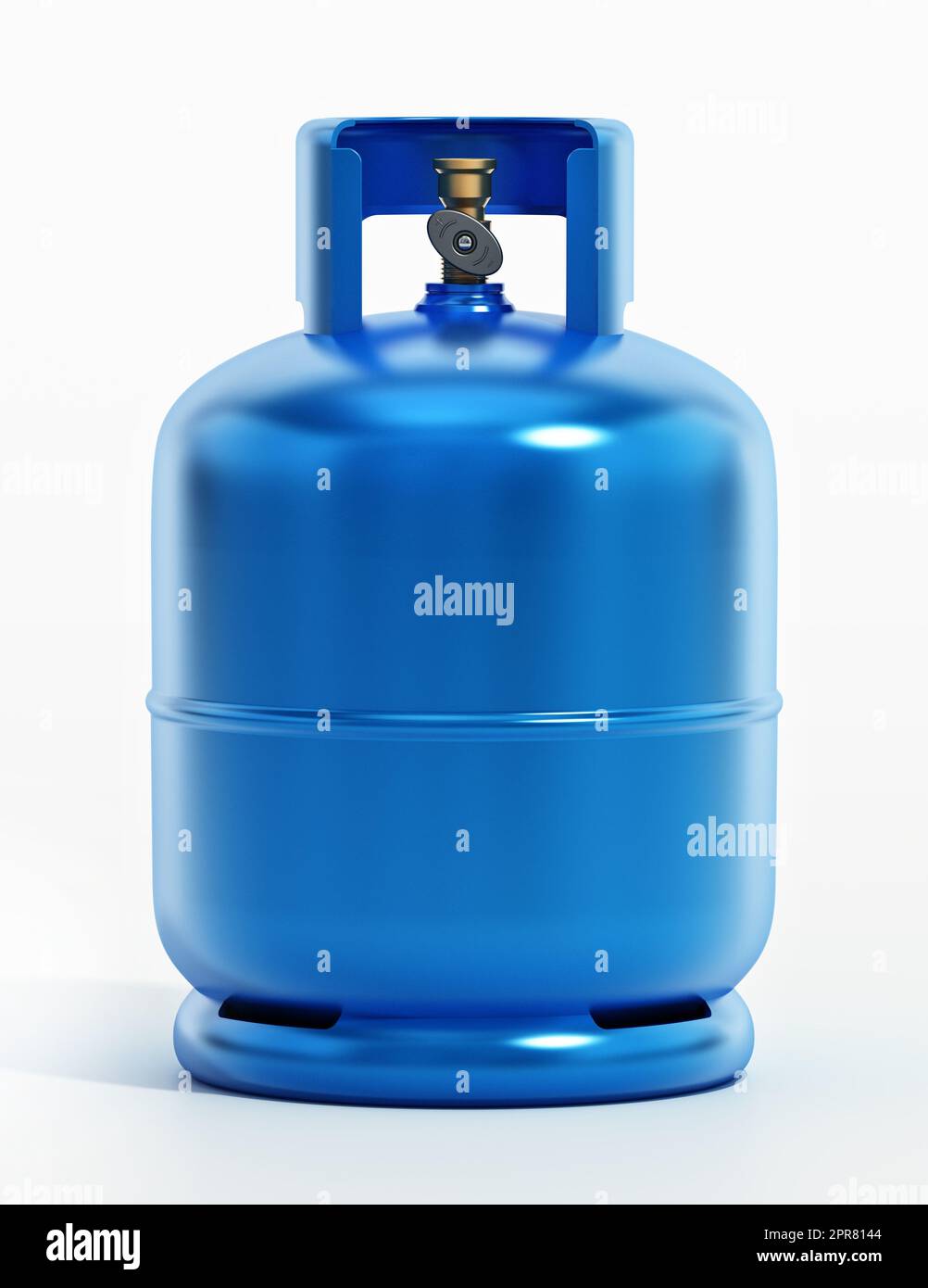 Blue gas cylinder isolated on white background. 3D illustration Stock ...